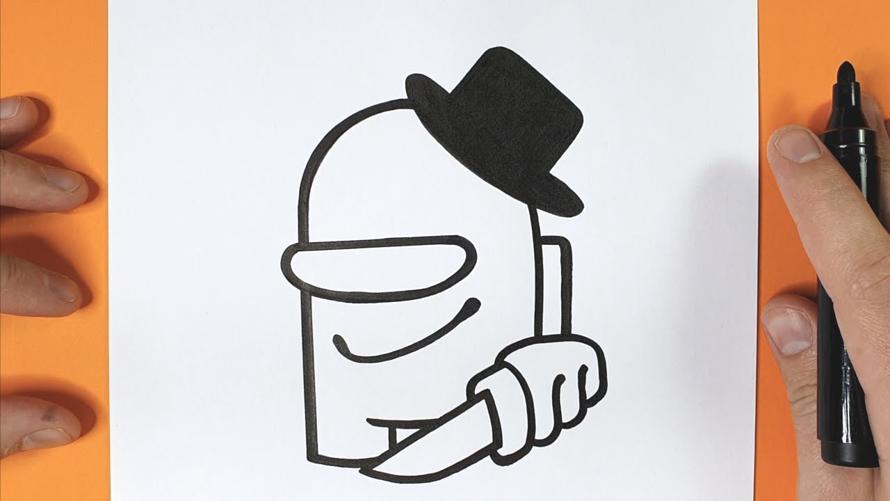 COMO DIBUJAR UN AMONG US CON UN CUCHILLO #dibujando - YouTube
