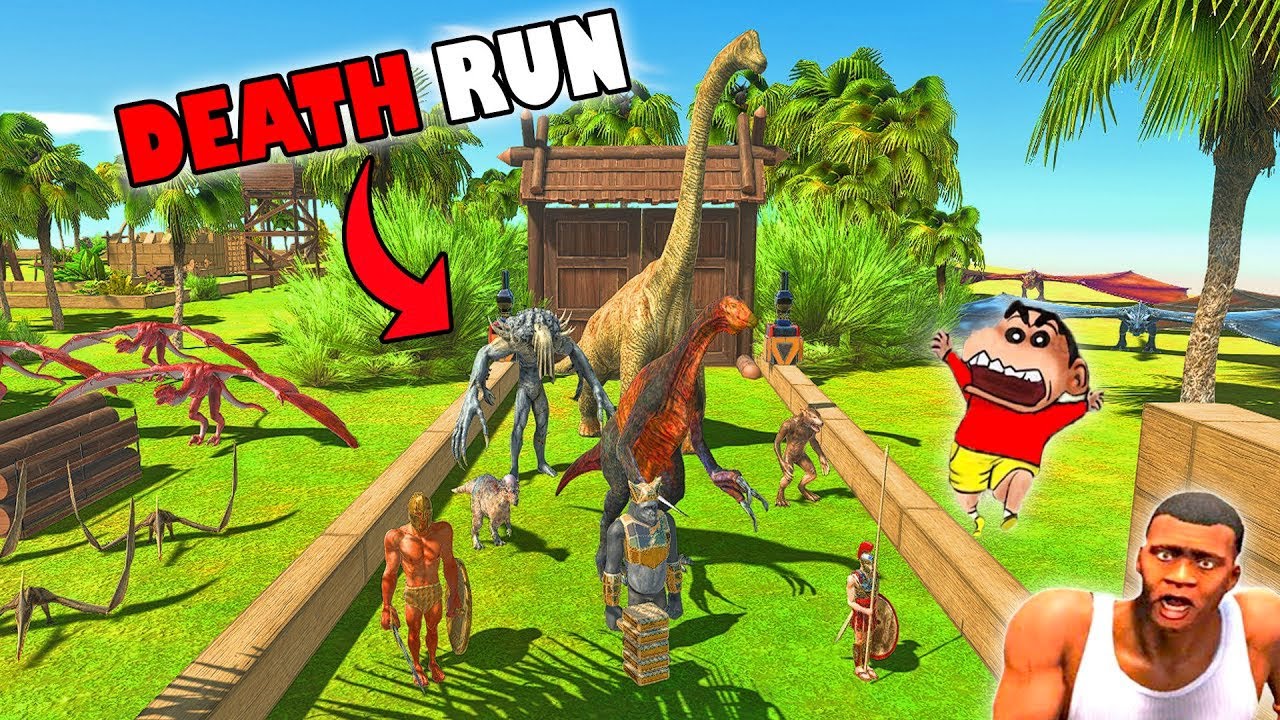 JUNGLE MONSTER BOSS DEATH RUN vs 100 UNITS SHINCHAN and CHOP in ANIMAL ...