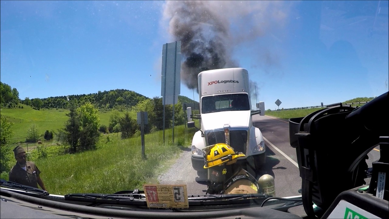 BVFD Engine 3 Tractor Trailer Fire Response 5/3/17 - YouTube