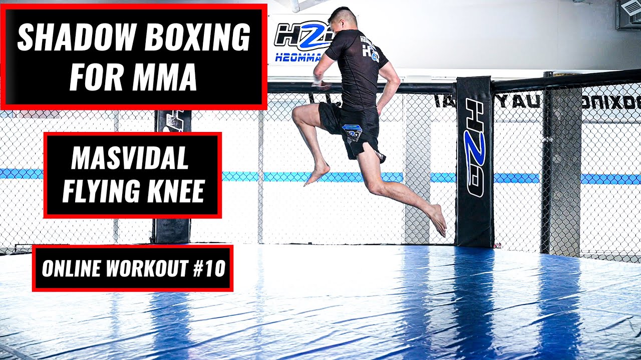 SHADOW BOXING FOR MMA / MASVIDAL FLYING KNEE KO / WORKOUT FOR BEGINNERS ...