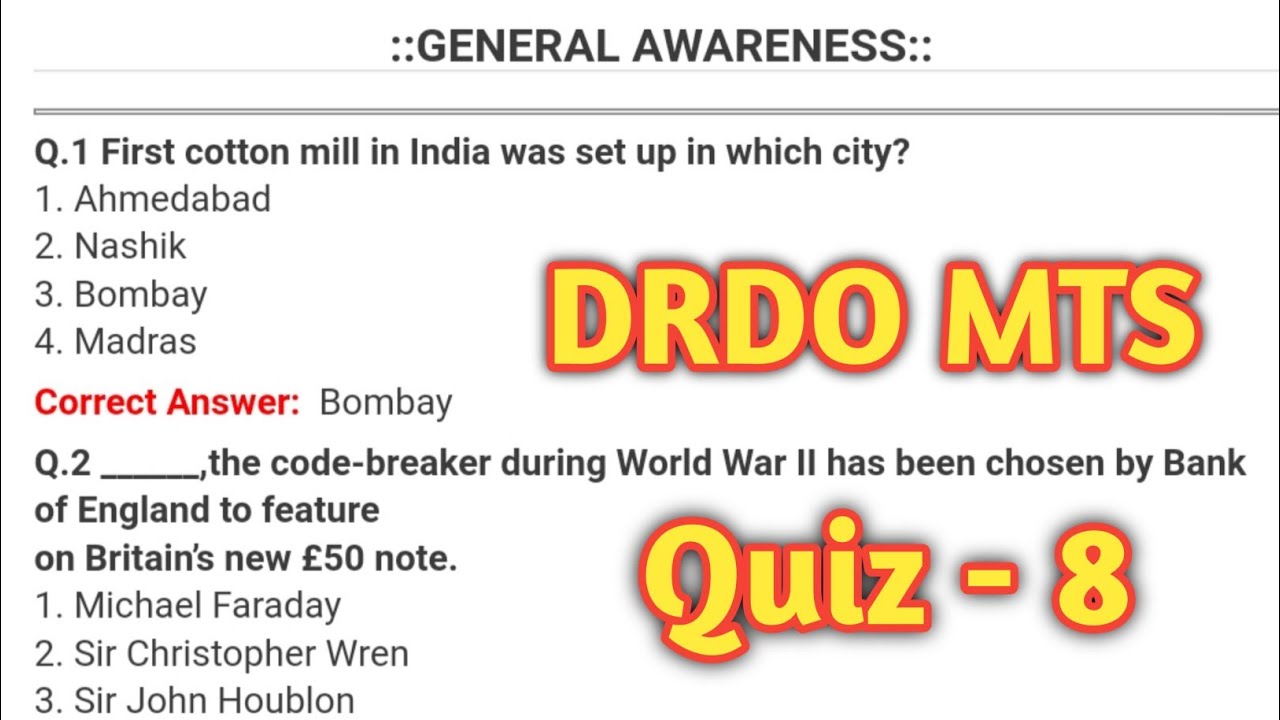 drdo mts previous year question paper in english | DRDO mts previous ...