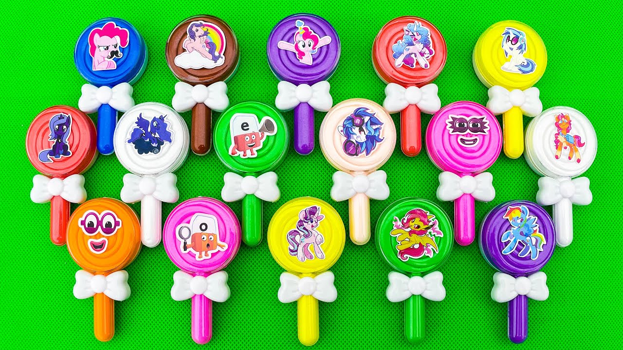 Rainbow SLIME: Looking Numberblocks, Alphablocks, Little Pony with CLAY ...