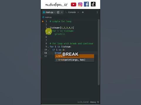 For Loop in python | break and continue statement in python 🐍 - YouTube