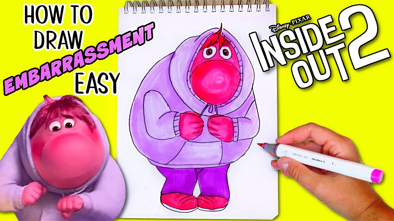 Disney Pixar Inside Out 2 How To Draw Embarrassment Easy Youtube