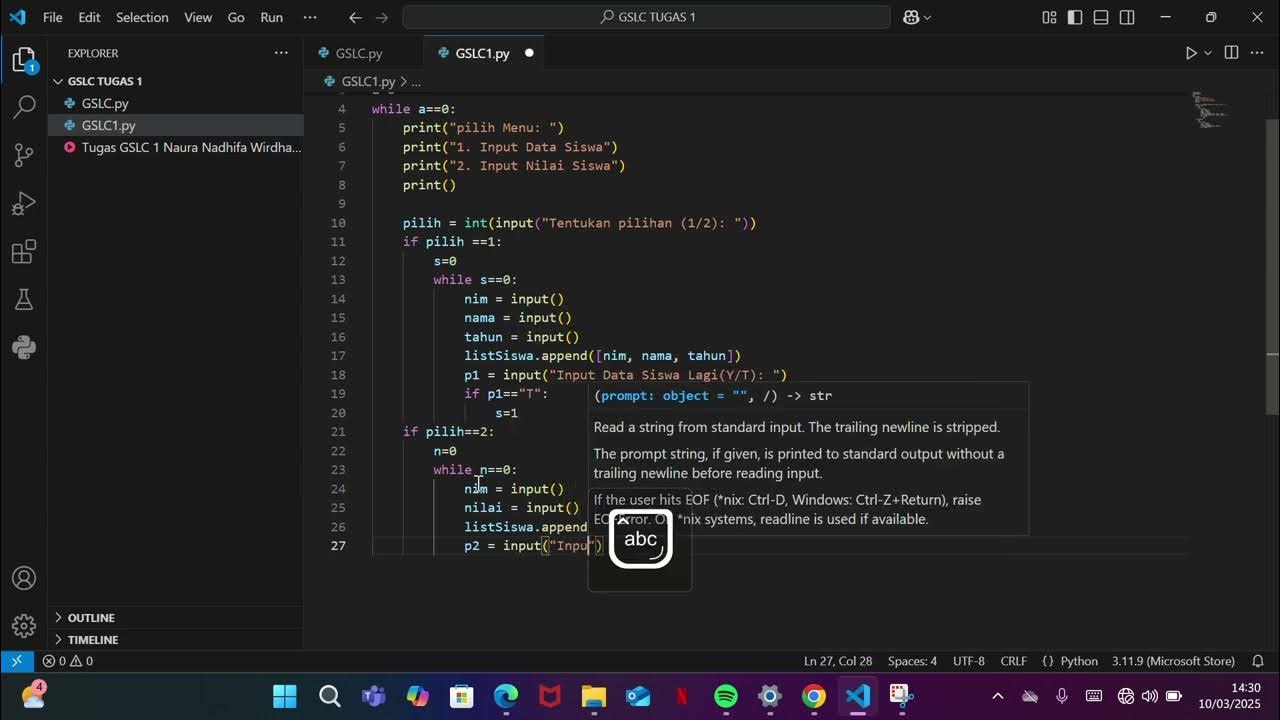 TUGAS VIDEO GSLC 1 NAURA NADHIFA WIRDHAWAN - YouTube