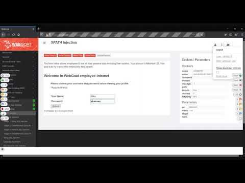 [WebGoat 7 - Injection Flaws] XPATH Injection - YouTube