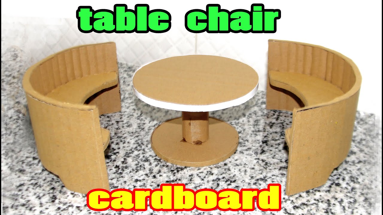How to make small chairs and tables with cardboard/craft DIY - YouTube