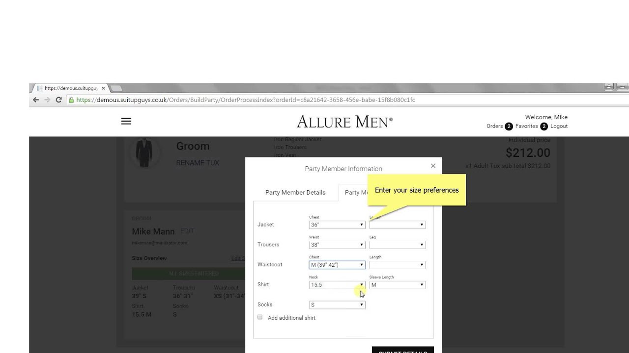 How to Edit Sizes of Your Tux - YouTube