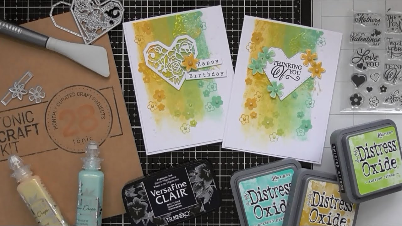 Spring Coloured Cards with Tonic Craft Kit #28 :D - YouTube