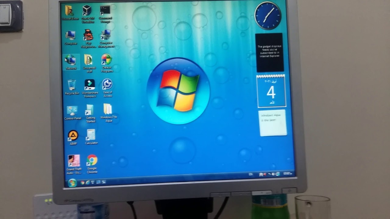 Windows 7 transformed into Windows Aqua - YouTube