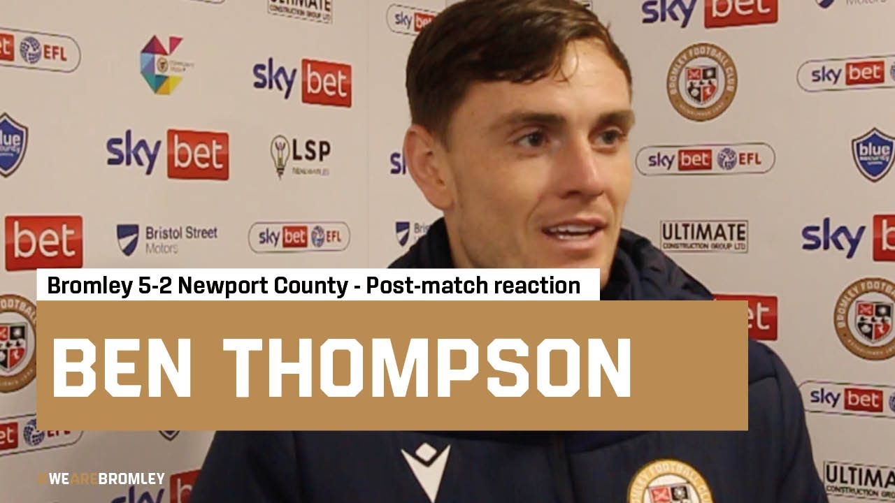 Ben Thompson after Newport County win - YouTube
