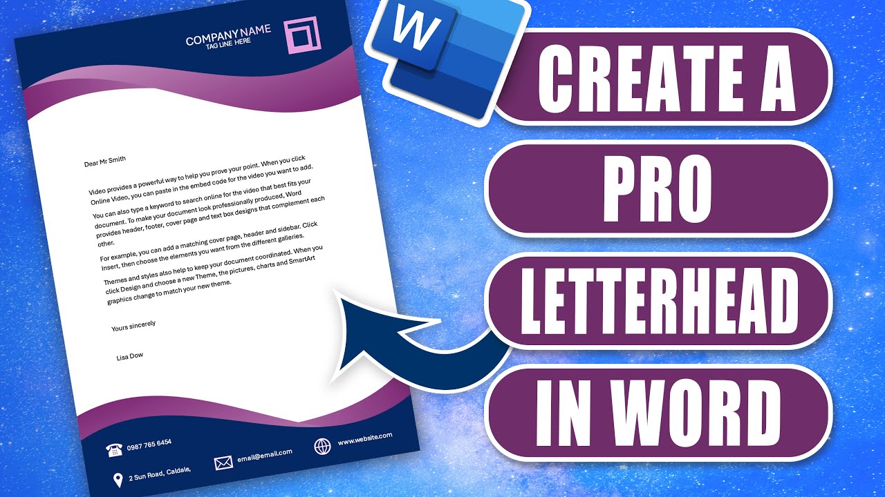 How to Create a Professional Letterhead in Microsoft Word - YouTube