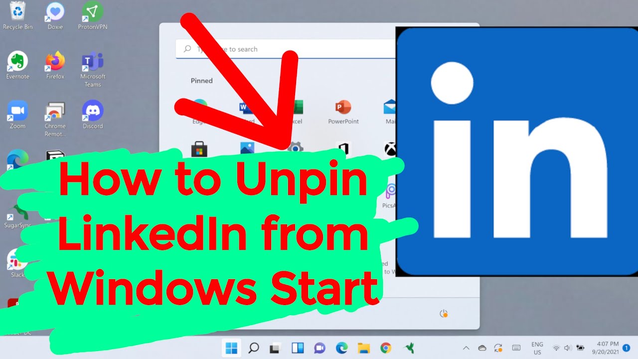 How to Unpin LinkedIn from Windows Start - YouTube