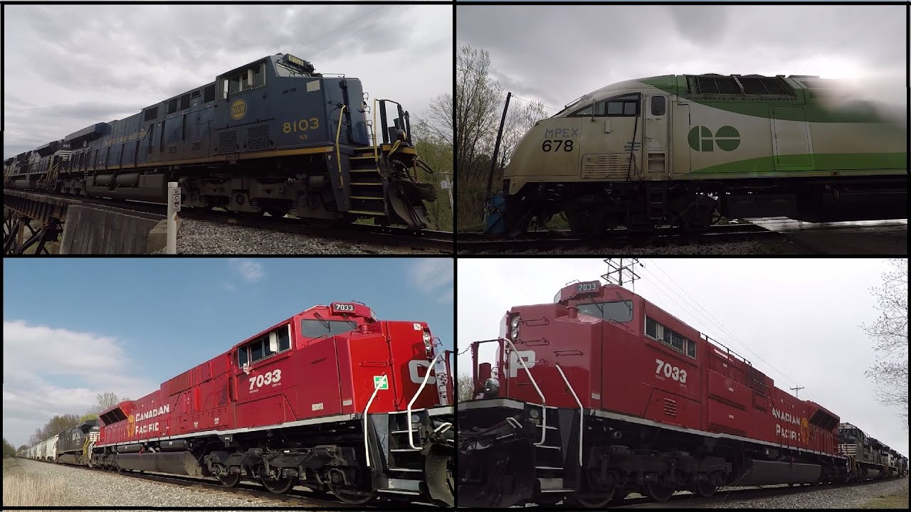 GO Metrolink MP54AC, N&W HU, CP SD70ACU, & More Railfanning Erie, Pa ...