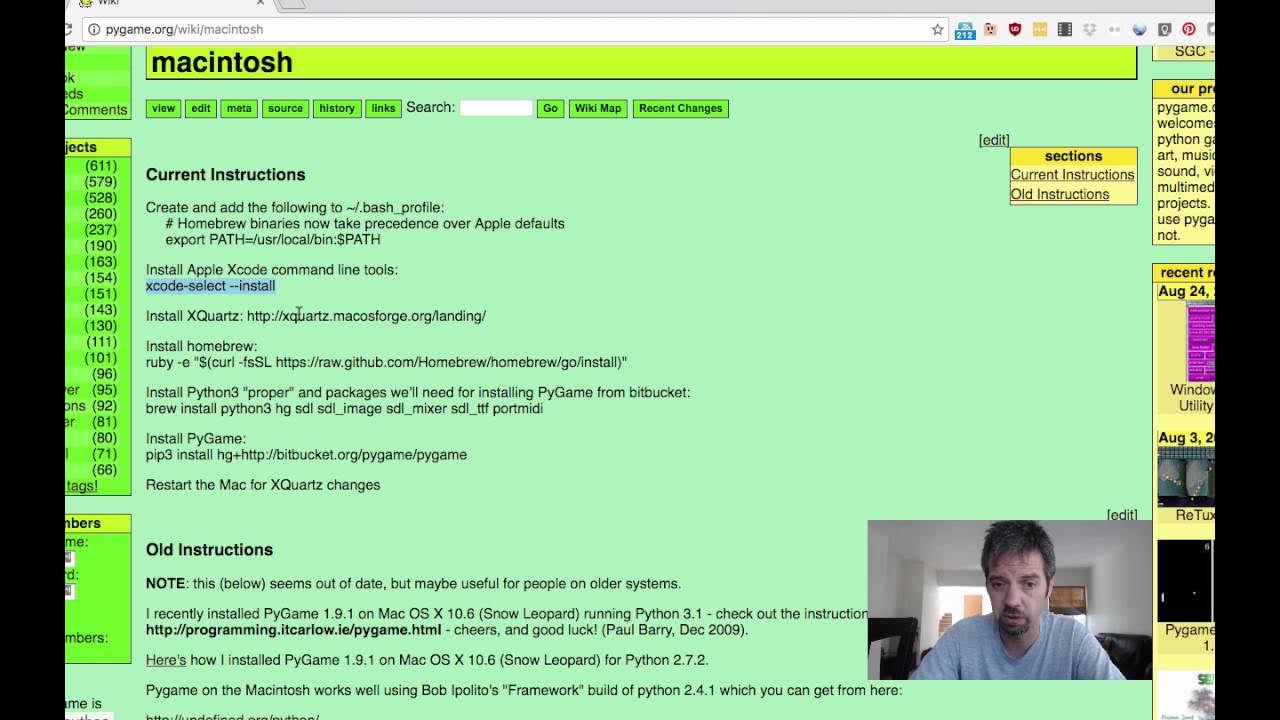 Install PyGame with Python3 on Mac OS X - YouTube