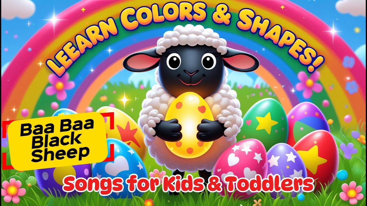 Learn Colors & Shapes with Baa Baa Black Sheep | Fun Easter Songs for ...