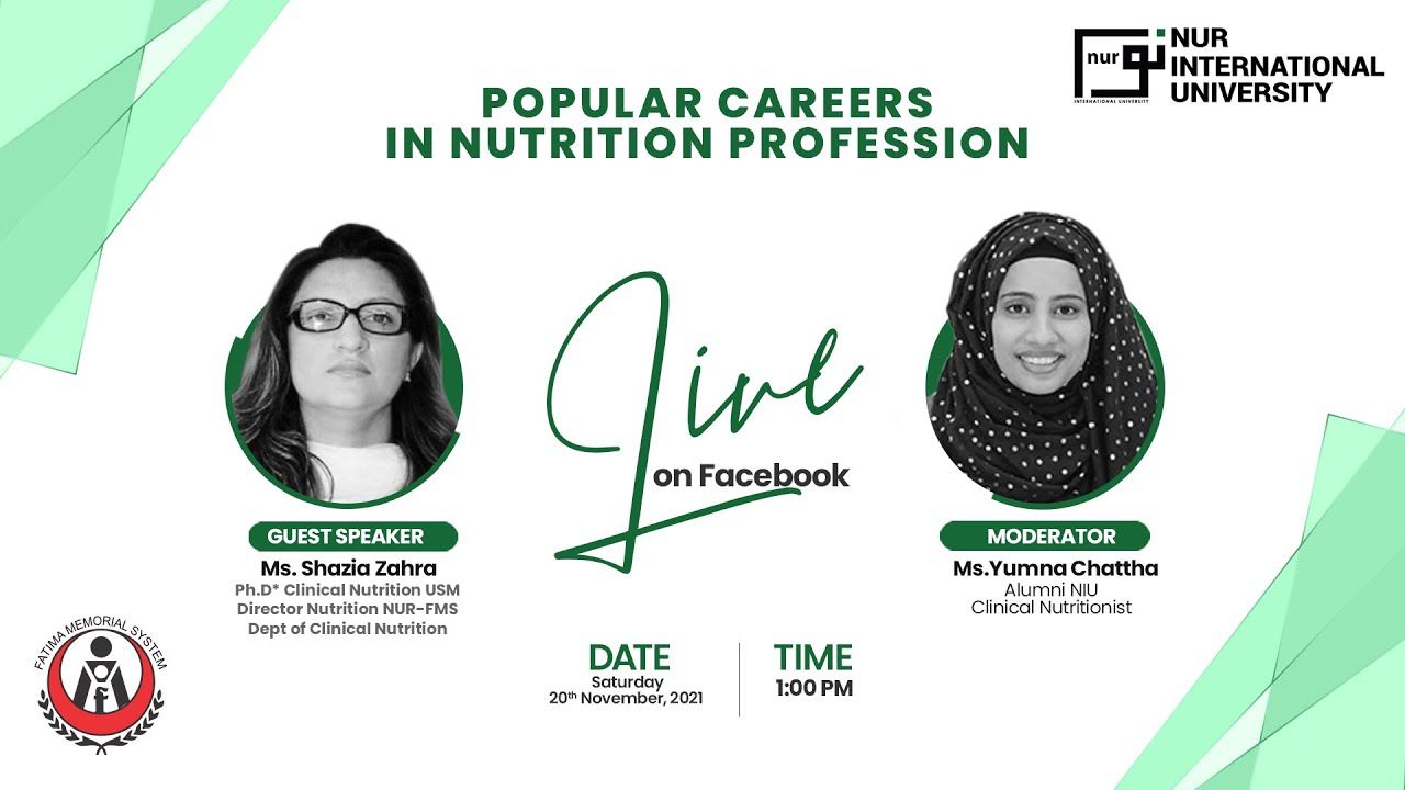 Popular Careers In Nutrition Profession | Live Session | Nur University ...