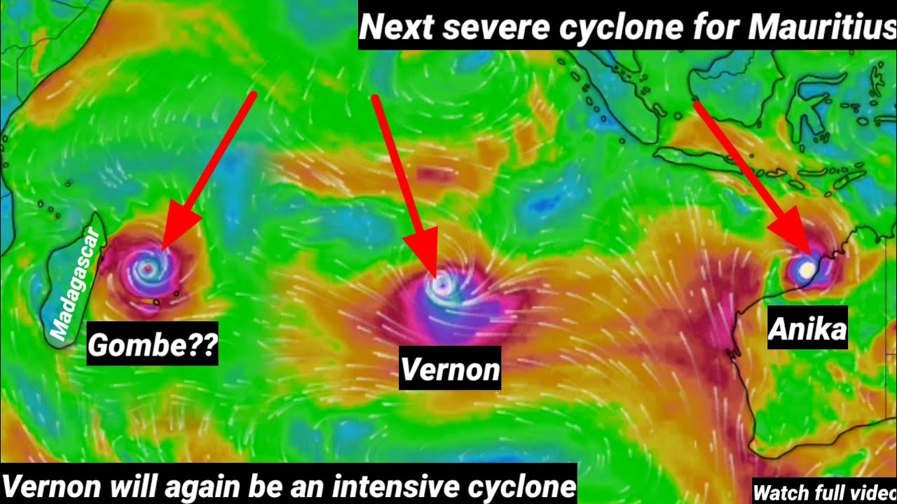New Severe cyclone Gombe likely to form near Mauritius|Cyclone Vernon ...