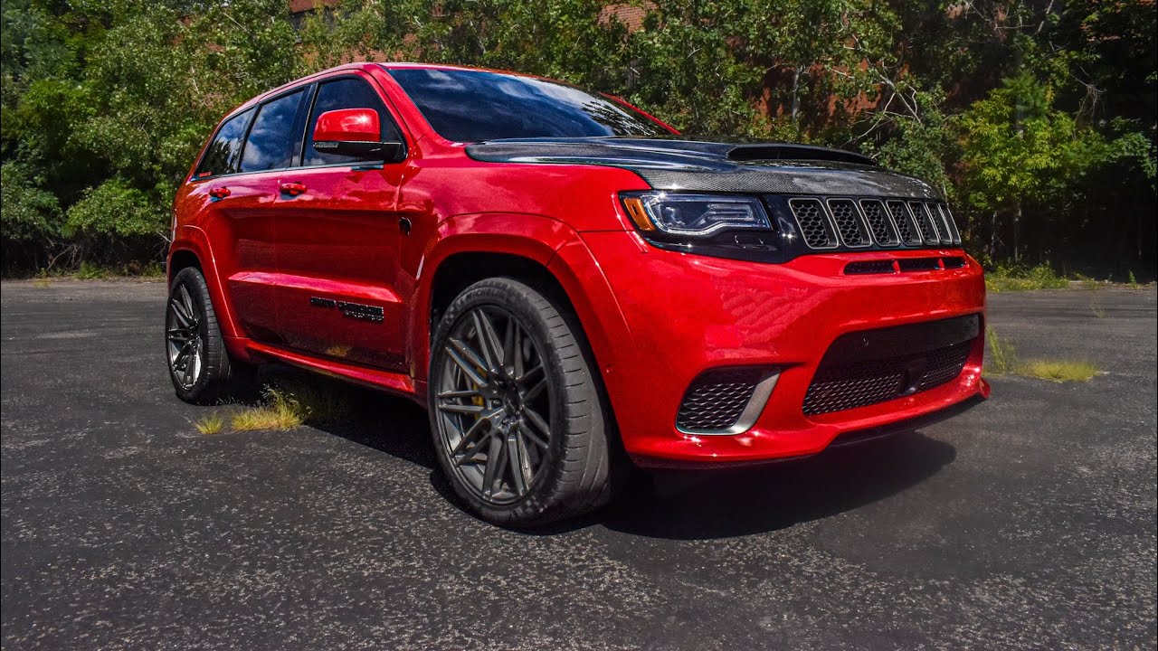 2020 Jeep Trackhawk with Black Ops Auto Demon Carbon Hood - YouTube