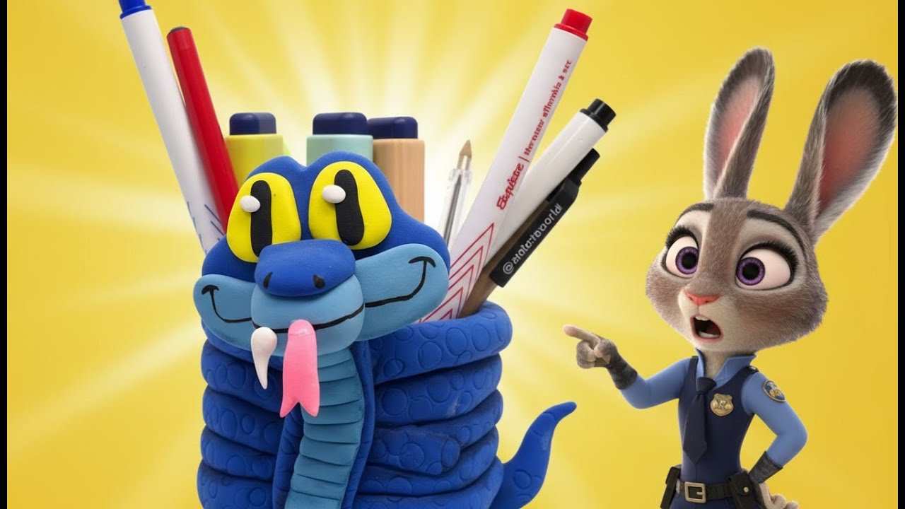 Zootopia Inspired Clay Pen Holder | DIY Tutorial - YouTube