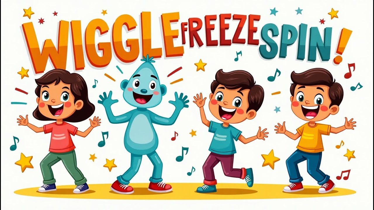 🕺Wiggle, Freeze, Spin + More! | Fun Dance Along Songs for Kids | Danny ...