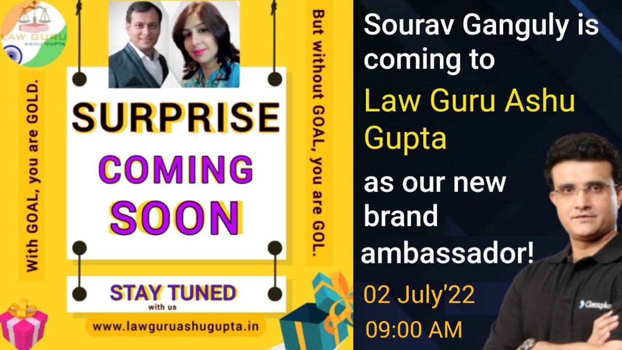 Law Guru Ashu Gupta ।💥SURPRISE🎁Coming । 02 July'22 @ 09:00AM ।💫💫🔥💞🎀🎓🎓 - YouTube