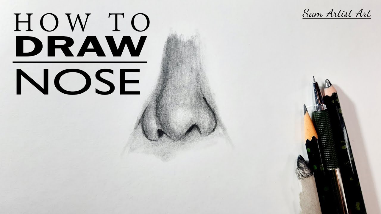 Step by step | How to draw nose with shading | Imran Salmani | Sam ...
