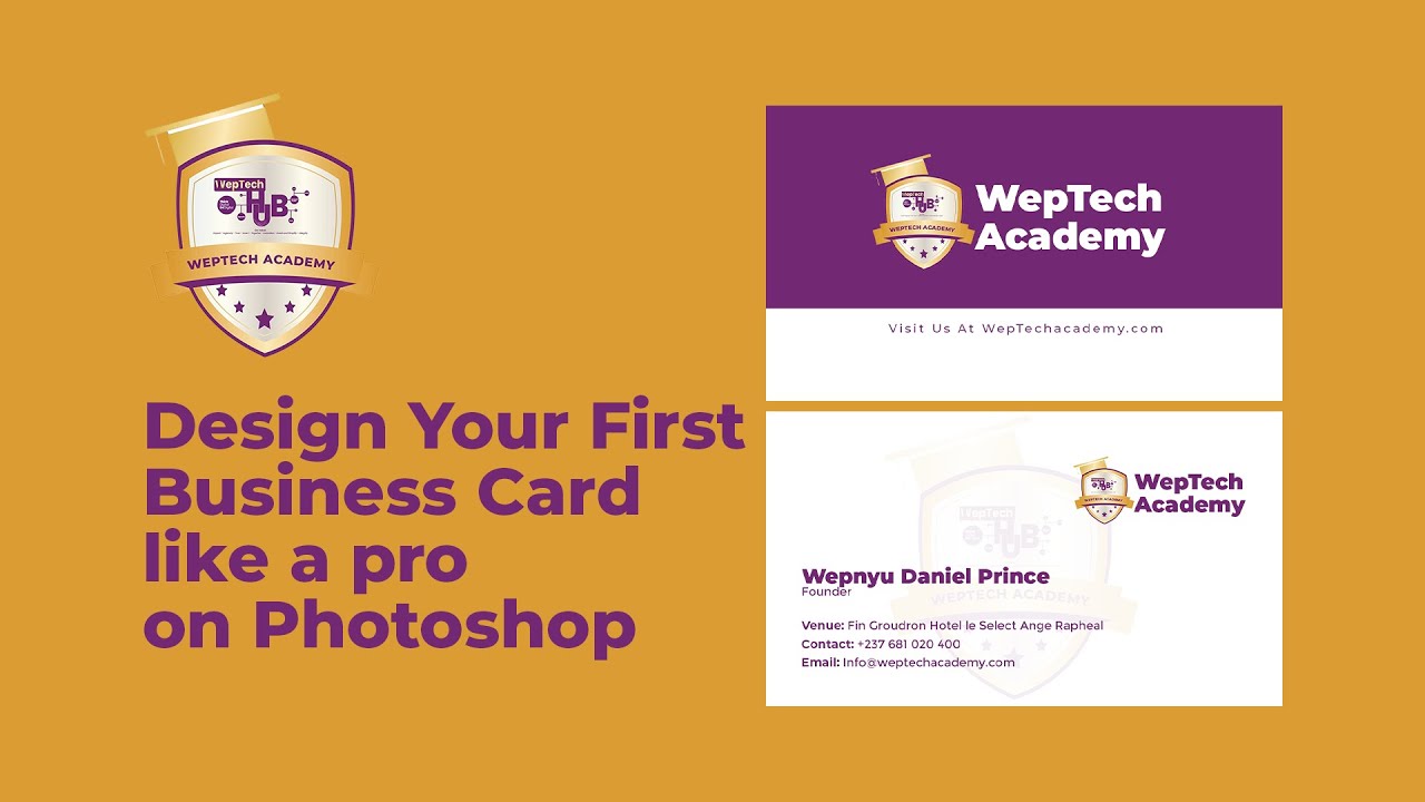 Designing your first business card on Photoshop For Beginners - YouTube