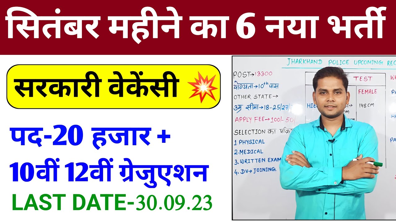 Top 6 New Government Job Vacancy in September 2023 | New Vacancy ...