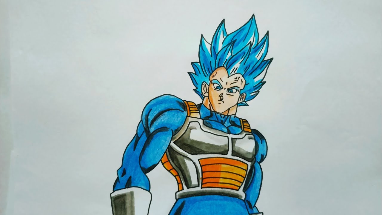 How to Draw A Vegeta SSJ Blue Evolution | Step by Step | Full Tutorial ...