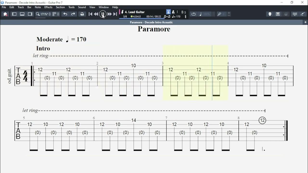 Decode Intro - Acoustic guitar Pattern - Paramore - YouTube
