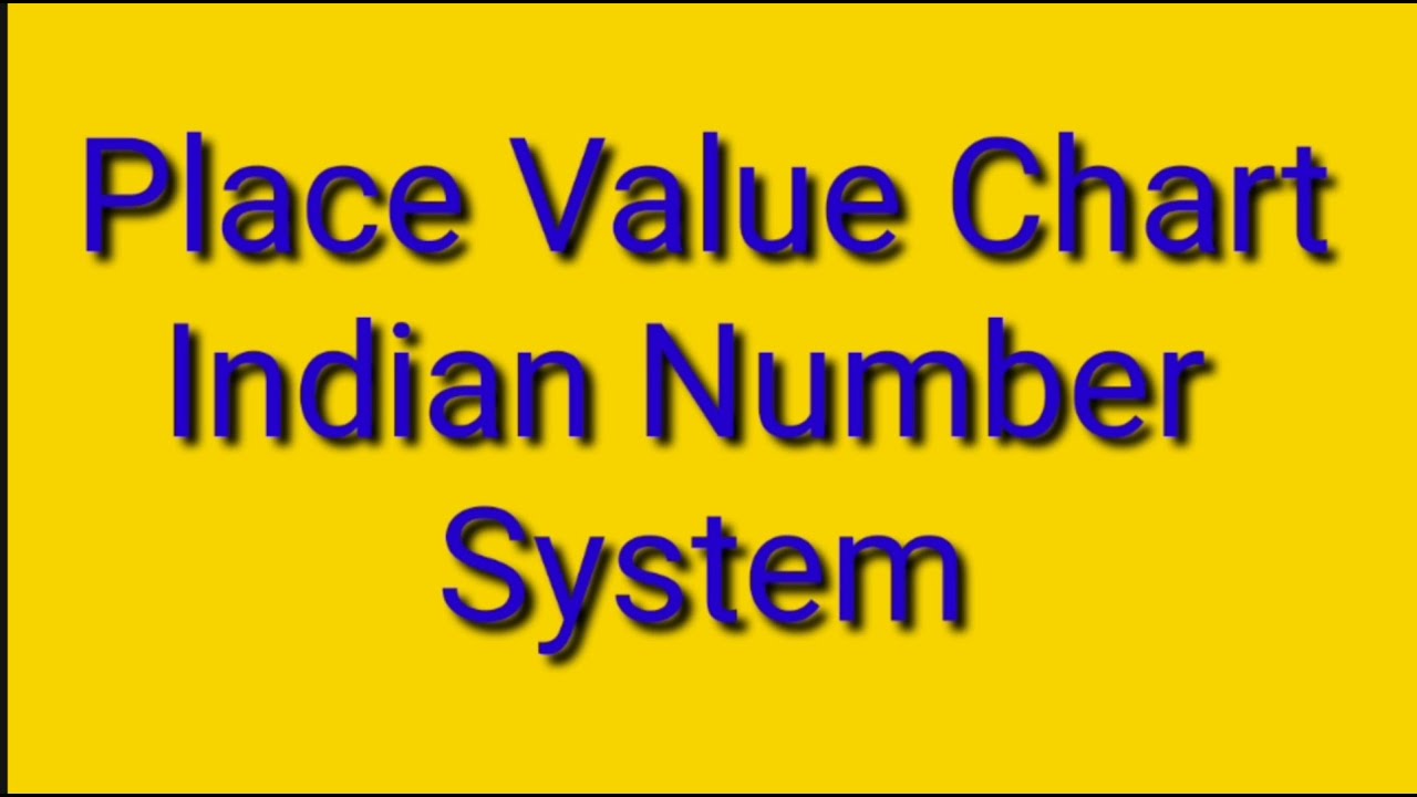 Place value chart | Indian Number System | Large Numbers | Tamil - YouTube