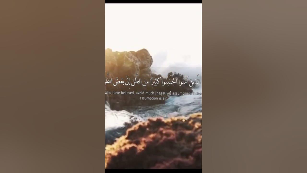 يَا أَيُّهَا الَّذِينَ آمَنُوا اجْتَنِبُوا كَثِيرًا مِنَ الظَّنِّ 🖤🌸