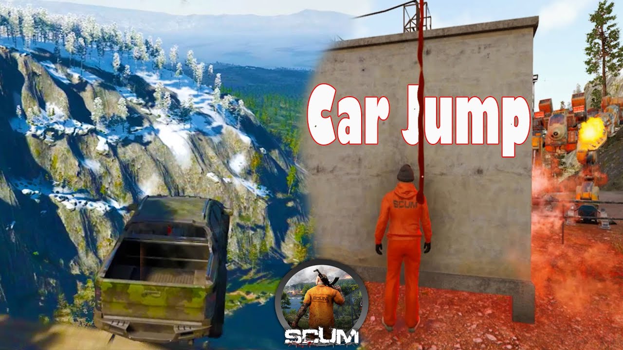SCUM - Big Ramp Jumps with Cars - Arabalarla atlayış - YouTube