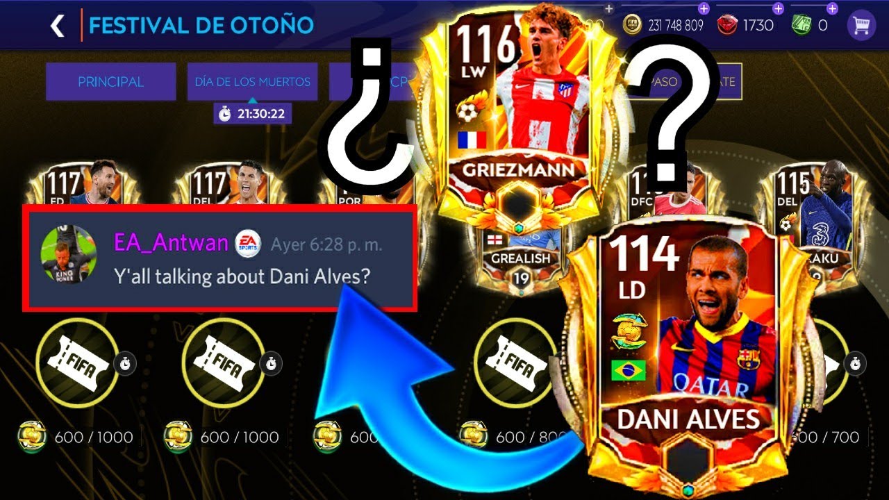☹️ POR ESTO NO SALIÓ UNA CARTA ÚLTIMATE DE DANI ALVES EN FIFA MOBILE☹️ ...