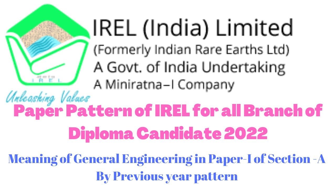 IREL general Engineering meaning of Paper I of Section A for Diploma ...