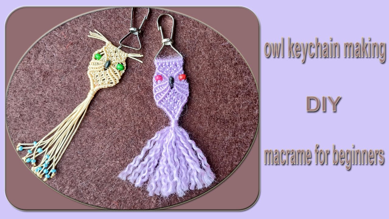 macrame owl keychain 🥰 / DIY / easy training for beginners - YouTube