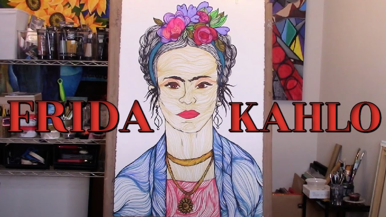 How to Draw Frida Kahlo | Frida Kahlo Drawing with Markers - YouTube