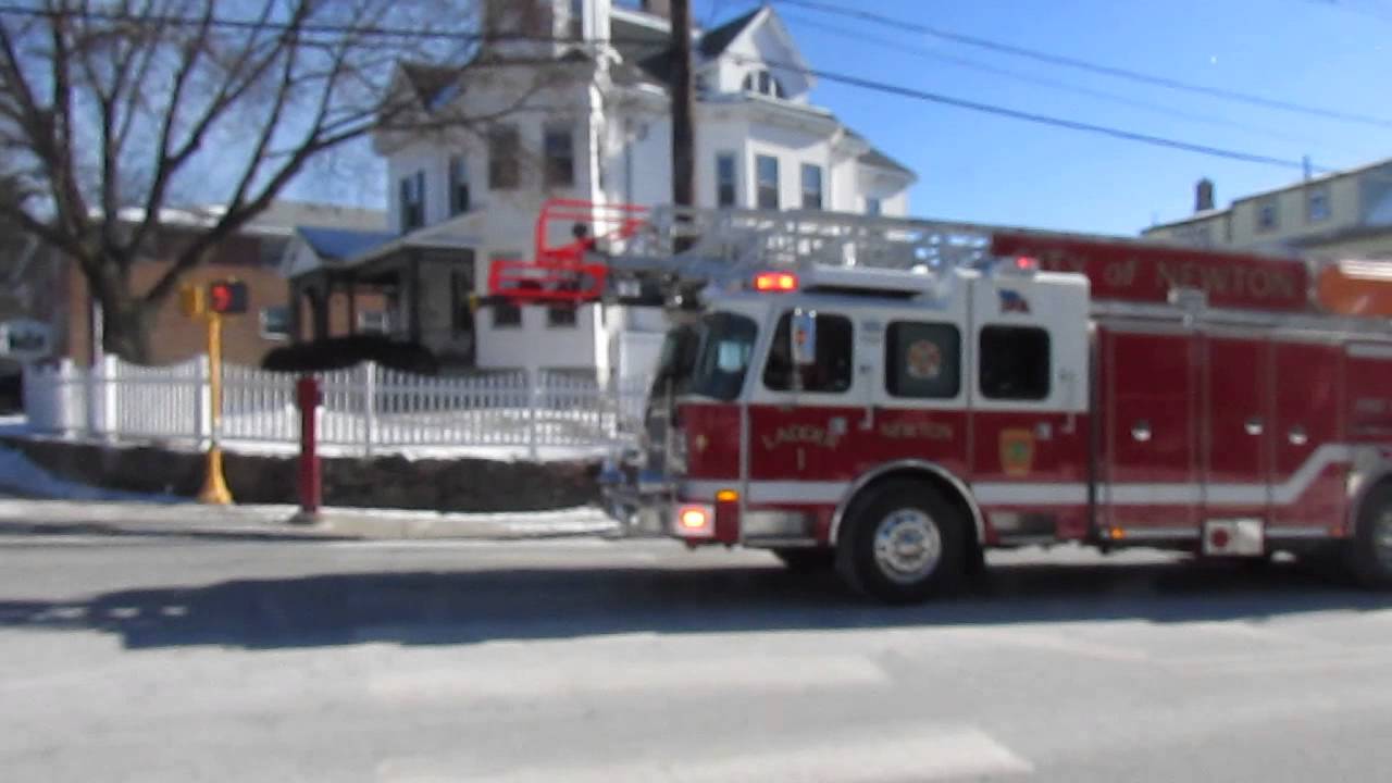 Newton Fire Department Ladder 1 Responding - YouTube