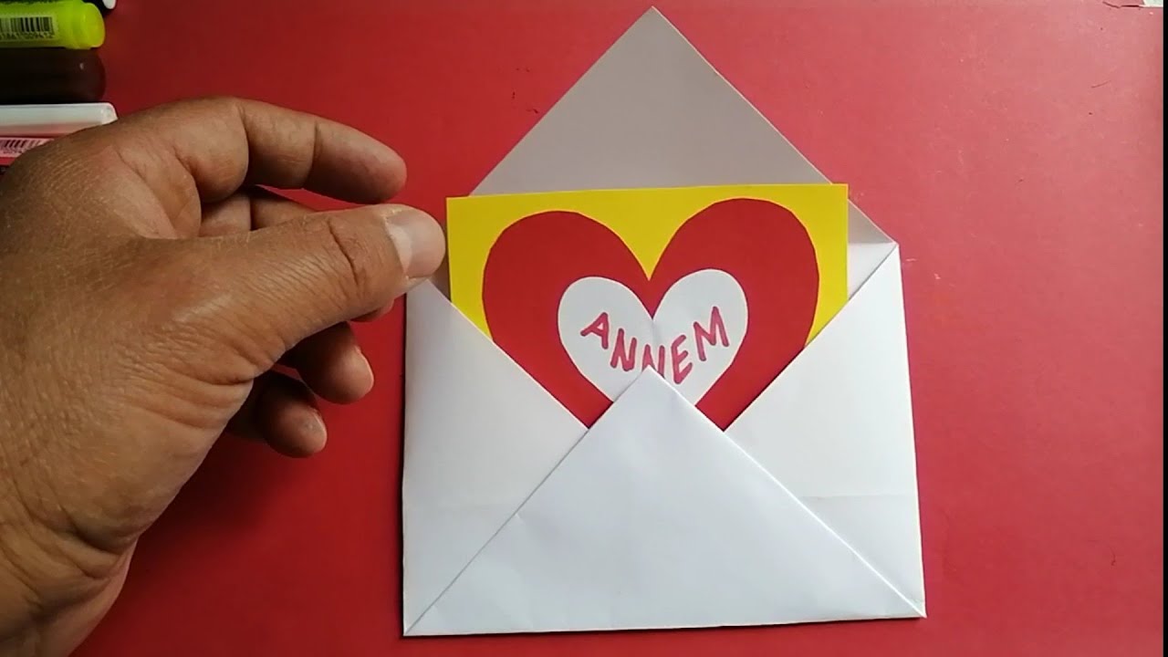 A4'den Zarf yapımı / Anneler günü hediyesi yapımı / Origami / Kolay ...
