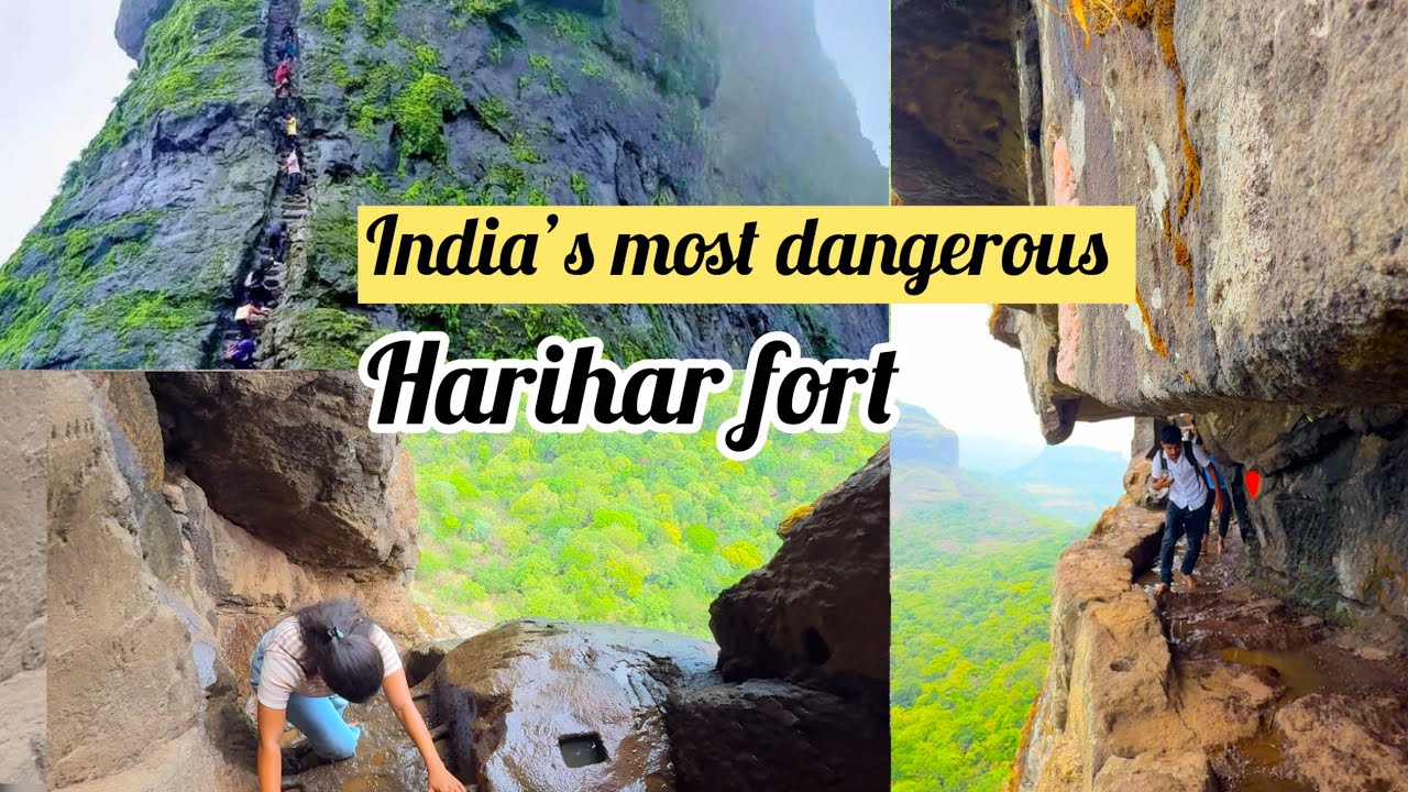 India’s most dangerous harihar fort trek | 80 degrees inclined steps ...
