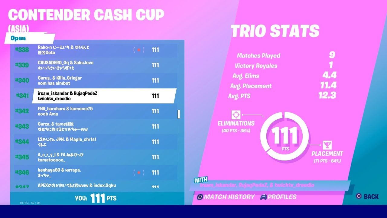 One of the best in trio contender cash cup in Asia - YouTube
