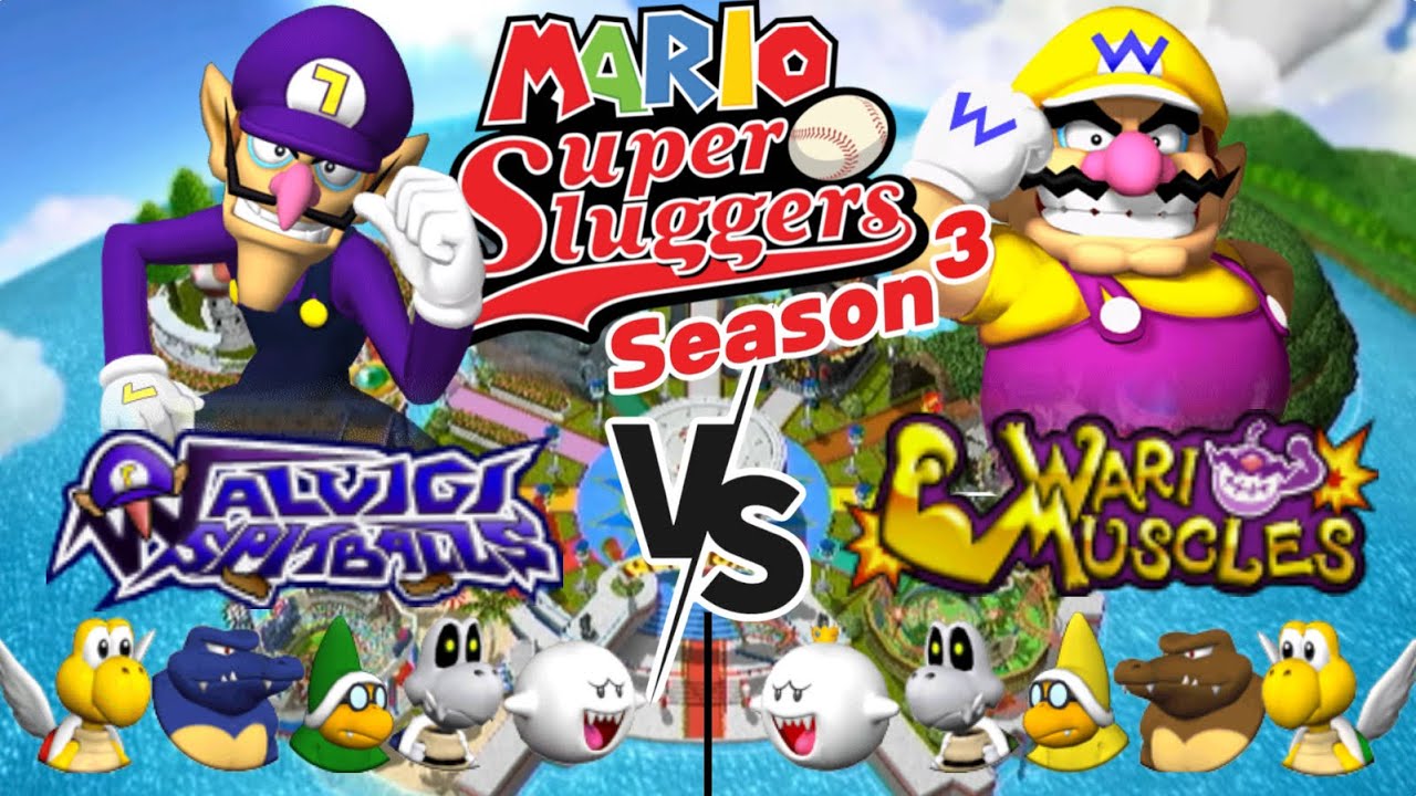 WALUIGI SPITBALLS VS WARIO MUSCLES! Mario Super Sluggers Season 3 ...