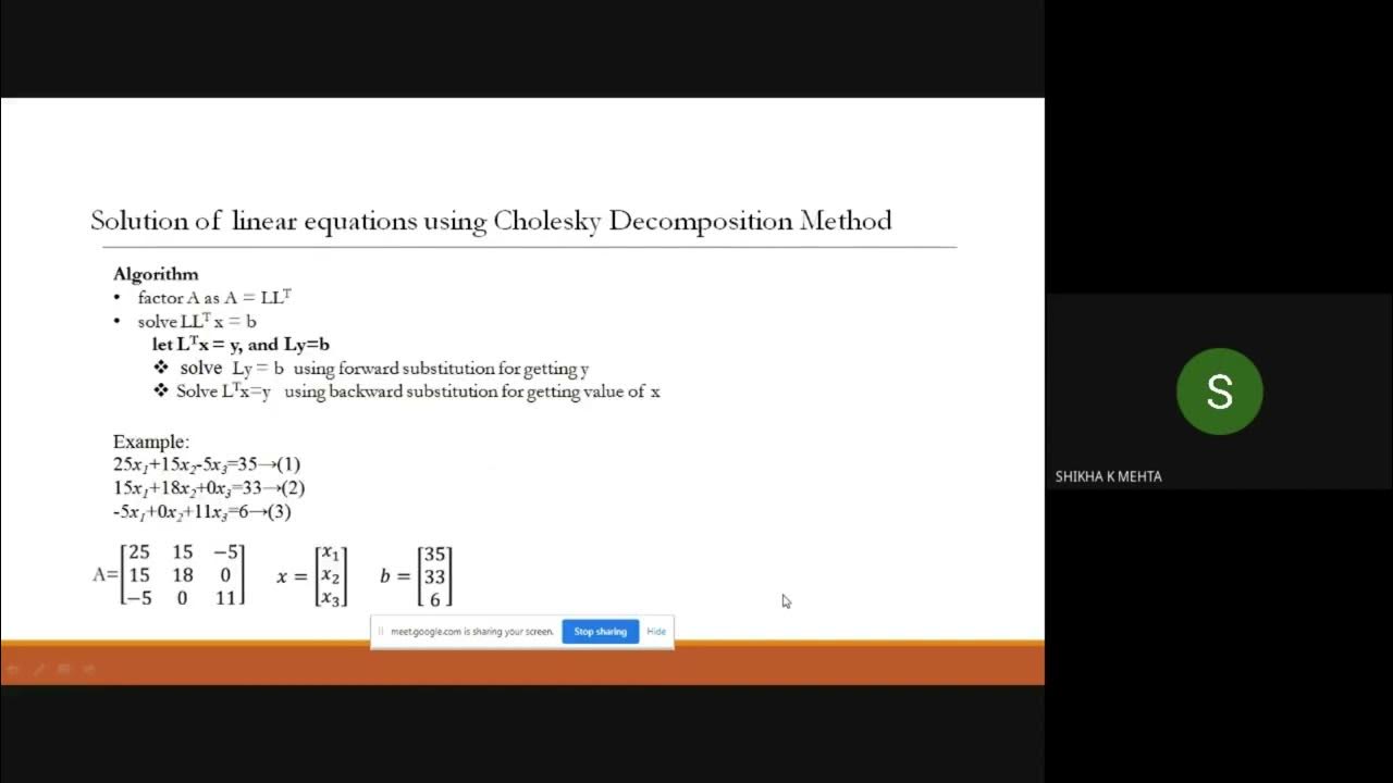 Matrix decomposition- Cholesky decomposition - YouTube