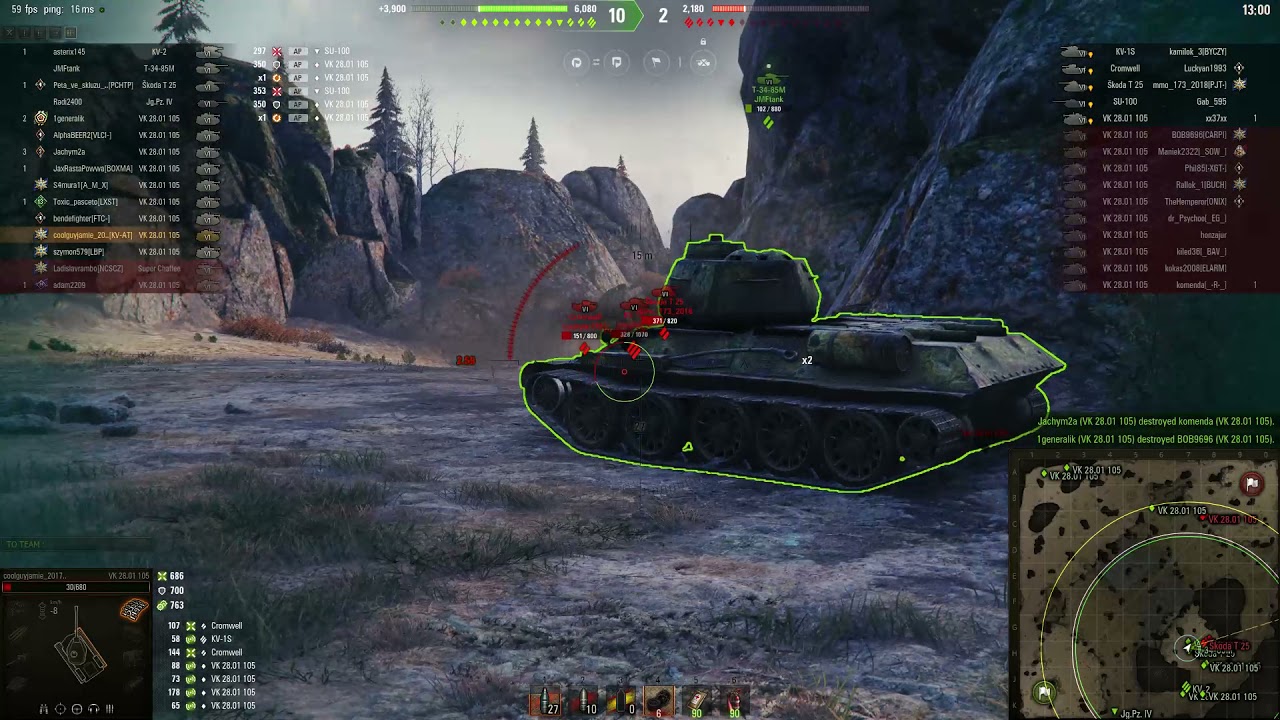 WoT: VK28.01 105 wars - YouTube
