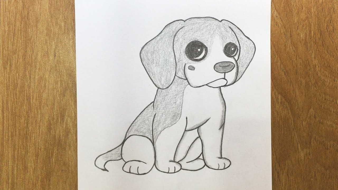 Dibujos un perro fáciles con lápiz || Cómo dibujar un lindo perro fácil ...