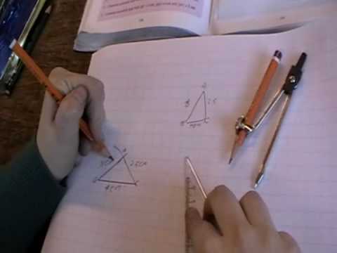 Constructing an SSS triangle - YouTube