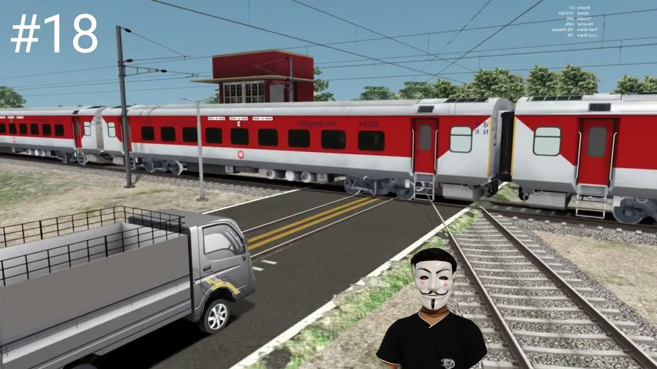 FOUR TRAINS CROSSING EASH OTHER AT DIAMOND CROSSING IN TRAIN SIMULATOR ...