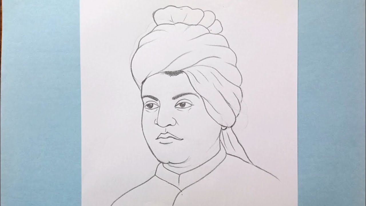 Swami Vivekananda Easy Drawing for beginners - YouTube