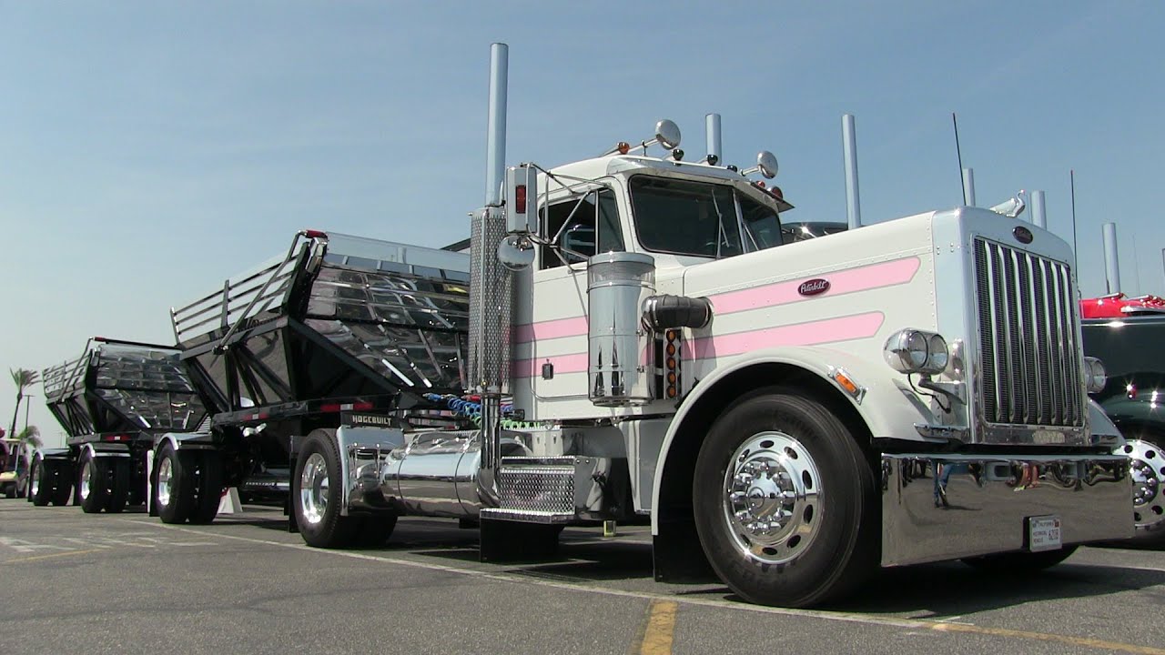 Beautiful 2-Axle Peterbilt 359 With Brand New Rogue Belly Dump Doubles ...